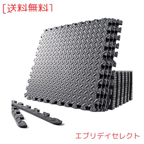 SOLPEX トレーニング ジョイントマット エクササイズマット 防音 衝撃吸収マット ホームジム 大判 ジムマット 58.5cm×58.5cm×1.2cm 6/2