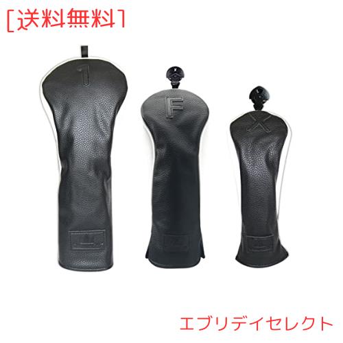 CRAFTSMAN（クラフトマン）ゴルフウッドカバー ヘッドカバー 3個セット（1fx） ゴルフティー6個 ドライバー用・フェアウェイウッド用・ユ