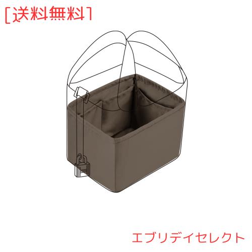 DGAZ バッグインナーバッグ インナーバッグ 高級シルク サテン トートバッグ用 picotin18/22Bags（エトープ、PC18）