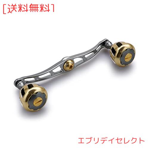 HEIGHTEN 130mm リール ハンドル 32mmノブ搭載 シマノ ダイワ アブガルシア 通用 ベイトリール 用 Wheel Series (ガンメタル＆ゴールド)