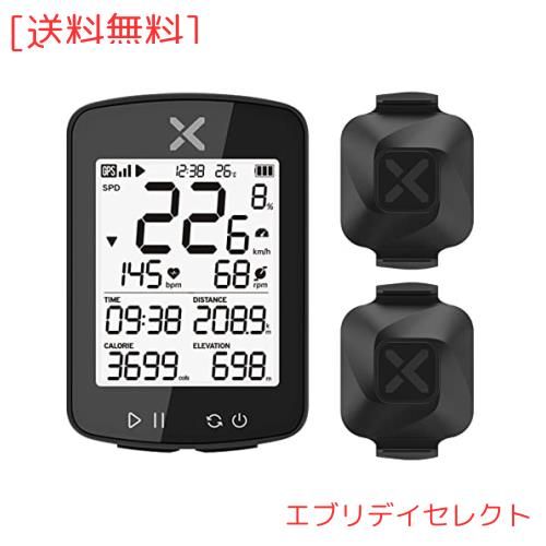 XOSS GPS サイクルコンピュータ スピード ケイデンスセンサーセット ワイヤレス Bluetooth ANT+対応（G+2，Vortex 2pcs）