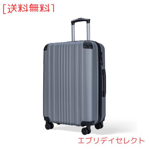 [Bargiotti] ABSスーツケース キャリーバッグ キャリーケース 大容量 超軽量 TSAロック ダブルキャスター 静音 旅行 ビジネス… (シルバ