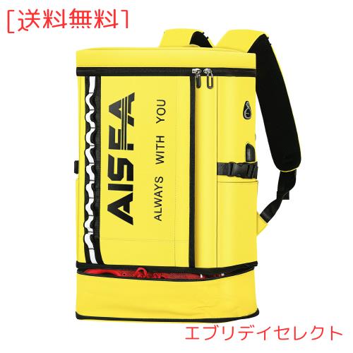[AISFA] リュック メンズ リュックサック スクエア バックパック 防水 17インチ PC ビジネス ラップトップバック USB充電ポート付き 30L