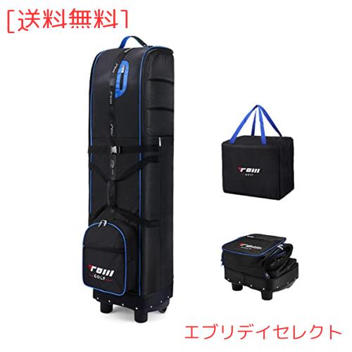 FMAFNLY ゴルフバッグカバー ゴルフ用トラベルカバー ホイール付き 折りたたみ式 ゴルフ航空バッグ ゴルフバッグ トラベルケース 耐摩耗