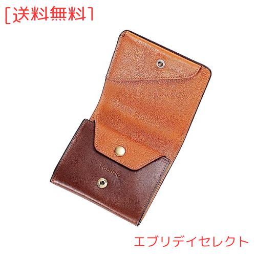 [ファブリツィオ] 財布 メンズ レディース 2つ折り 小銭入れ ミニ財布 小さい 薄い コンパクト 柔らかい 使いやすい イタリアン レザー