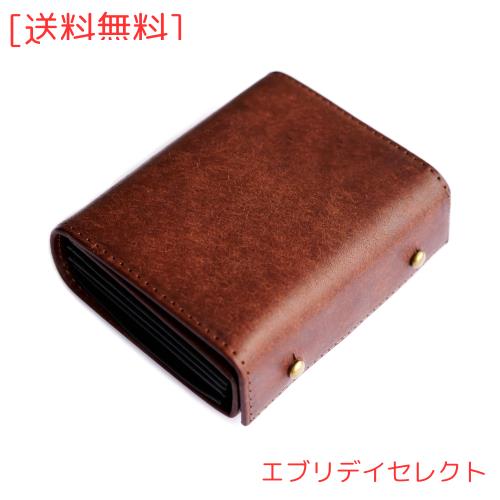 [IrideScent] 二つ折り財布 メンズ 2つ折り 箱型の小銭入れ イタリアン レザー プエブロ ミニ財布 コンパクト 小さい財布 二つ折り 箱状