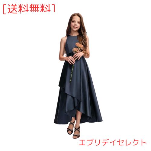 [Ｋａｙｉｙａｓｕ] 子供ドレス ピアノ発表会 女の子 ロングドレス フォーマル ワンピース サテン ノースリーブ 上質なドレス パーティー