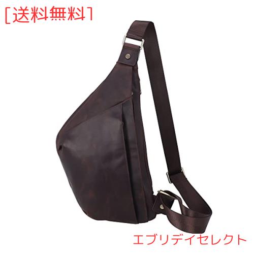 [Masa Kawa] 雅革 極薄 本革 ボディバッグ メンズ ワンショルダーバッグ 子牛革 斜めがけ スリングバッグ チェストバッグ 薄型 軽量で大