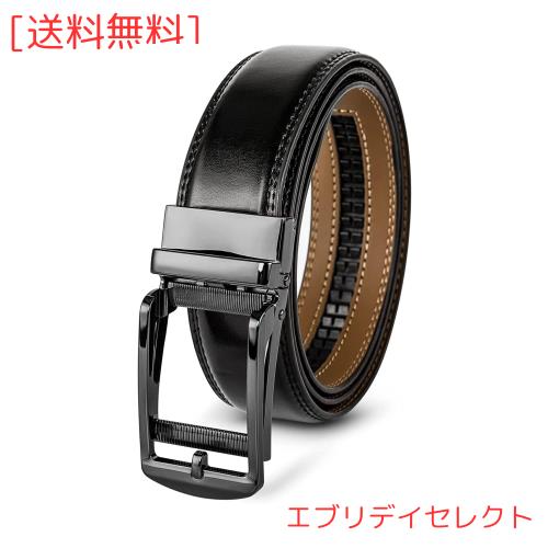 [GOLDLEMON] ベルト メンズ 紳士用ベルト 穴なし 大きいサイズ オートロック式 38段階調節 本革 レザー 使いやすい ビジネス カジュア ス