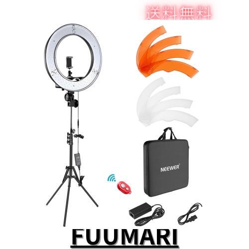 NEEWER 18インチLEDリングライト 55W 5600K 調光可能 女優ライト 省エネSMD LED カメラ写真ビデオ用照明セット ライトスタンド、ソフトチ