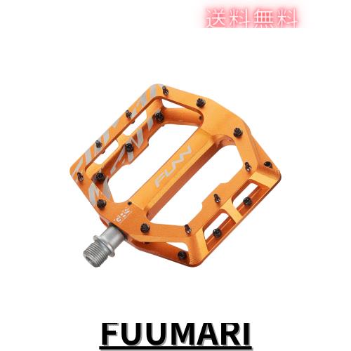 Funn(ファン) Funndamental(ファンダメンタル)フラットBMX/MTB ペダル セト -広いプラットフォーム自転車ペダル、9/16-吋 ?？鋼車軸(オレ