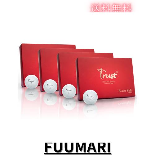 TrustトラストゴルフボールBison Soft 飛ぶ 曲がらない 止まるウレタンカバー3ピースリアクティブコア(ツアー系) 4ダース(48個入り) ホワ