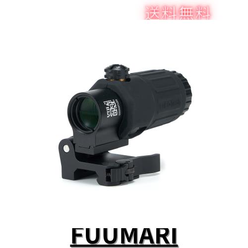 EO G33 タイプ マグニファイア 立体刻印 レプリカ ブラック EXPS STSマウント 3.25倍 Magnifire ブースター スコープ (ブラック)