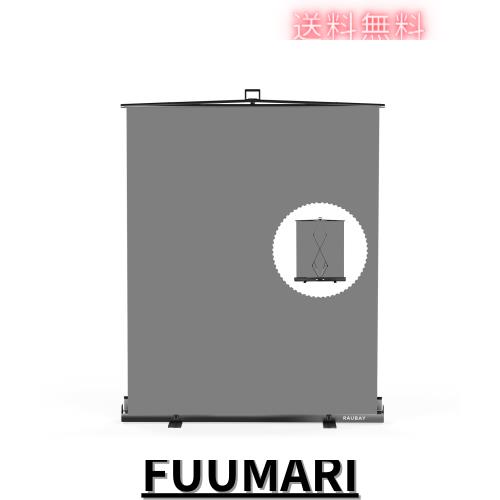 【簡単セットアップ】RAUBAY 152 x 210センチメートル折りたたみ可能な灰スクリーン背景布ポータブルリトラクタブル写真背景スタンド付き