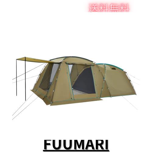 TIMBER RIDGE 2ルームドームテント 5人用 大型ファミリーテント グラスファイバー製ポール採用 二重層 メッシュインナー 四面ドア 設営簡