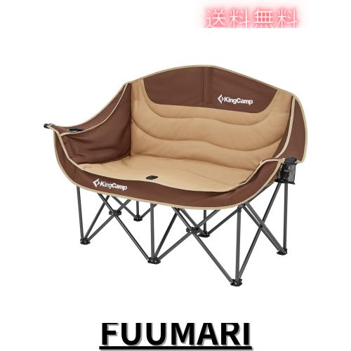 KingCamp アウトドア チェア 二人掛け キャンプ 椅子 2人掛け 折りたたみ式 耐荷重300kg ソファチェア カップルチェア 二人用 収納袋付き