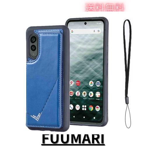 【OULO】適用 FCNT arrows N F-51C docomo ケース 手帳型 カード収納 スマホケース（ネイビーブルー）アローズn ...