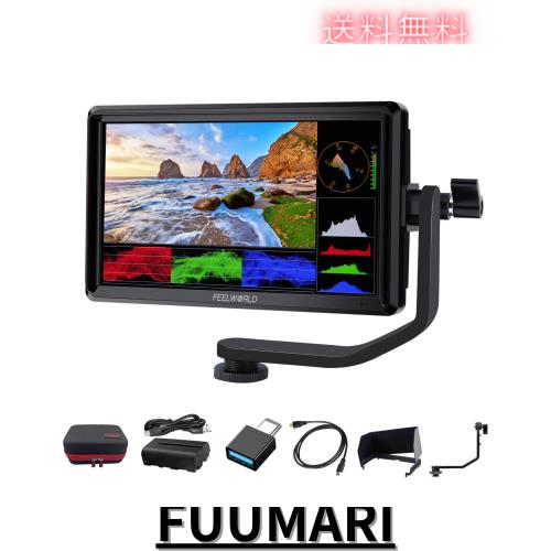 FEELWORLD S55 V3 6インチ フィールドモニター [ 4K HDMI ] カスタム 3D LUT 【F550Cバッテリー＋収納ケース付き】 1920 x 1080 FHD IPS