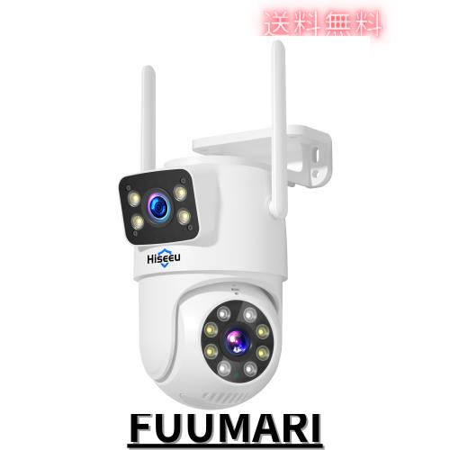 [2.4 Ghz/5Ghz両方に対応可能]HISEEU 双眼カメラ300万画素 PTZ操作 デュアルレンズ 双画面監視 アレクサ - Alexa 室外 屋内 ワイヤレスカ