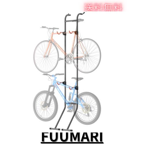 自転車スタンド 2台用 グラビティス壁もたれ式 自転車ディスプレイスタンド サイクルスタンド 室内 自立式 壁掛けバイクスタンド 高さ調