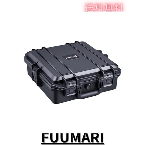 Lykus HC-3610 防水ハードケース 格子状カットスポンジが内蔵 内寸:35.5x35.5x14 cm カメラ、ドローン、ラップトップなどに適用
