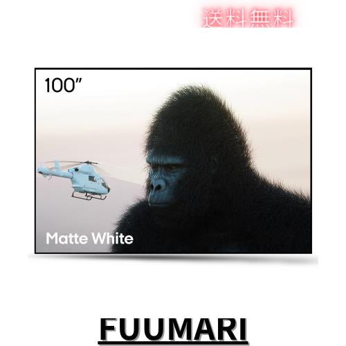 AWOL VISION 100インチ 壁掛け式プロジェクタースクリーン 、画質80%向上、超短焦点、短焦点、長焦点対応 固定フレーム、 ピークゲイン1.