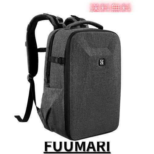 K＆F Concept カメラバッグ カメラリュック リュックサック 大容量 おしゃれ EVA耐衝撃 22L 16インチPC収納＆三脚収納可 一眼レフカメラバ