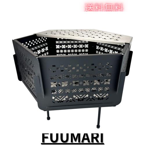 Solotour 焚火台 幅47cm コンパクト 五徳 大型 携帯便利 アウトドア キャンプ 組み立て 焚き火台 収納バッグ付き