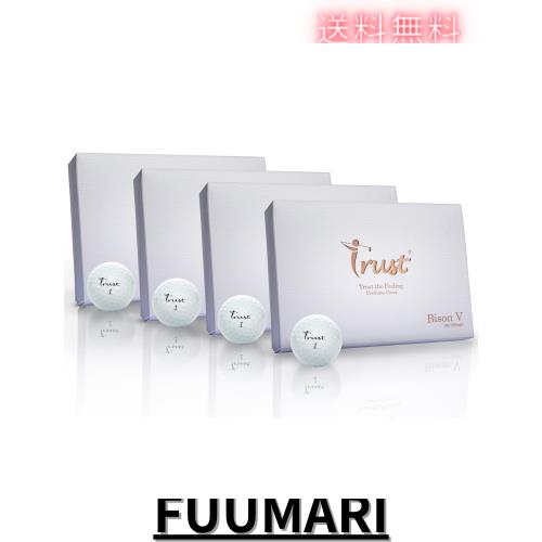 TrustトラストゴルフボールBison V 飛ぶ 曲がらない 止まるウレタンカバー3ピースリアクティブコア(ツアー系) 4ダース(48個入り) ホワイ