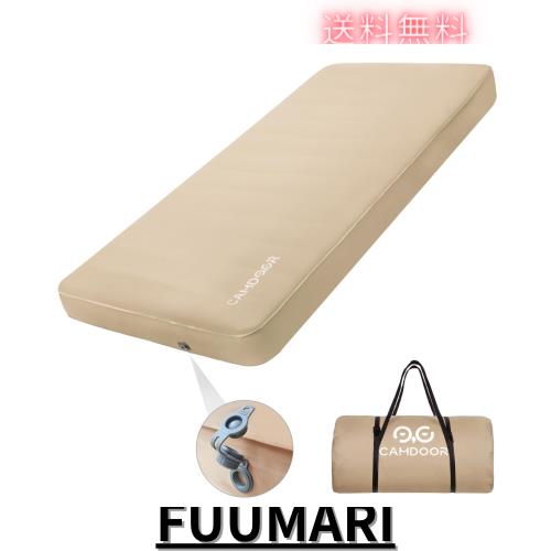 CAMDOOR キャンプ マット エアーマット 厚手 10cm 【30秒自動膨張･ソフトな手触り】インフレーターマット 自動膨張 キャンパー 車中泊 キ