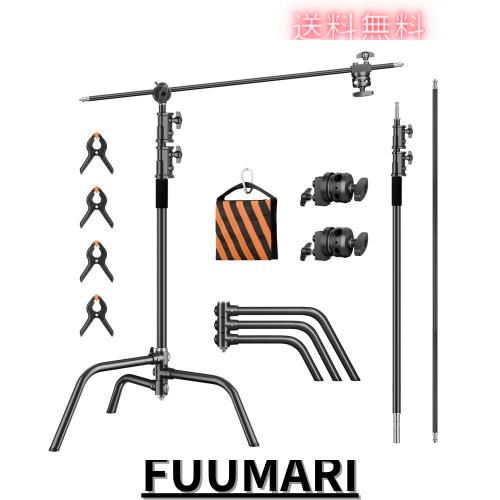 SOONPHO センチュリースタンド 2M Cスタンド 写真ライトスタンド 88cmブームアームと2つのグリップヘッド付き ステンレス鋼 耐荷重35kg