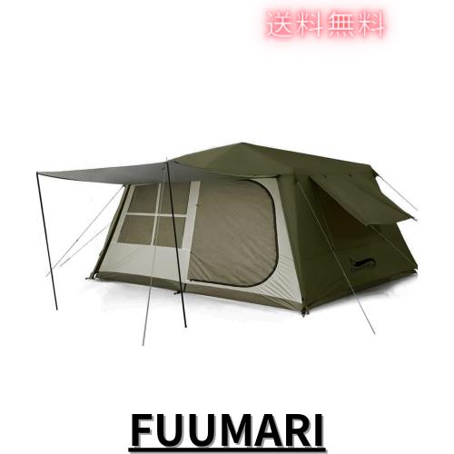 DesertFox テント大型 2〜6人用 ？簡単設営 ロッジ型 高さ200cm 4000mm耐水圧 前後室あり キャンプテント 自立式 パークテント 二重層構造