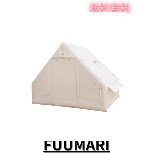 GOTENTIFY インフレータブルテント エアー アーミーグリーン 簡単組み立て ポリコットン素材 2~3人用 ロッジ 煙突穴付き 4シーズン ロッ