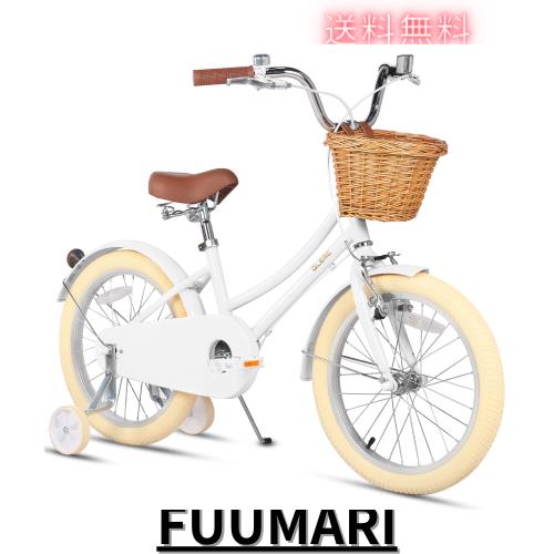 【Glerc】Little Molly 女の子子供用自転車 可愛いキッズバイク 乗り練習 低学年 幼児 貼り紙DIY 三輪自転車 柔らかいサドル 藤カゴ付き