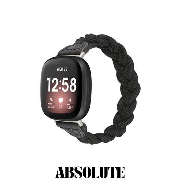Fitbit Versa3 バンド/Fitbit Senseバンド Fitbit Versa3/Fitbit Senseに対応 Fitbit Versa3 デッドソロループ 編組スタイルバンド ...