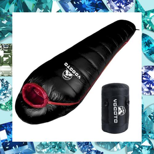 【YOGOTO】 ダウン シュラフ 冬用 寝袋 650FP 高級ダウン マミー型 コンパクト 車中泊り 登山 スリーピングバック 地震対策 防災 避難用