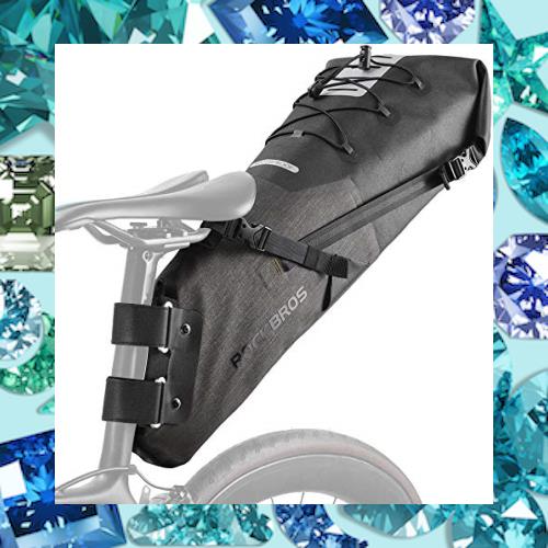 ROCKBROS(ロックブロス) サドルバッグ 大容量 シートバッグ ロードバイク 防水 TPU加工 大型 10l 収納力 反射テープ サイクリング(ブラウ