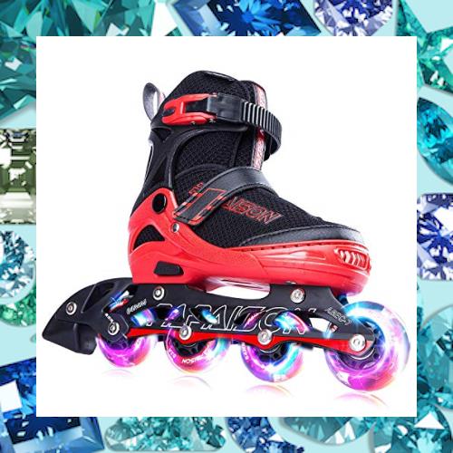 PAPAISON インラインスケート ローラースケート サイズ調整可能 発光 子供用 大人 Inline skate 女の子 男の子 初心者向 男女共用