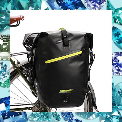 Rhinowalk 自転車 パニアバッグ リアバッグ サイドバッグ バイク 防水 大容量 軽い 収納力 (ブラック)