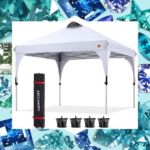 ABCCANOPY タープテント ワンタッチ 3段階調節 ベンチレーション 天井 2m/2.5m/3m アウトドア 簡単 大型 タープ テント キャスターバッグ