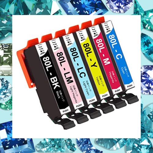エプソン IC6CL80L6色互換インクカートリッジ epson 80l 6本セット増量タイプic6cl-80l(とうもろこし) 対応プリンター: EP-707A EP-708A の通販はau ...