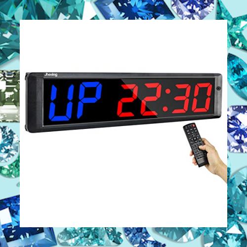 Jhering スポーツタイマー 得点板 トレーニング タイマー ストップウォッチ 多機能 インターバル ジム フィットネス 教室 自宅 Led 壁掛