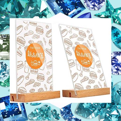 Haloy サインホルダー メニュースタンド フォトフレーム 透明アクリル POPスタンド T型/L型両用 広告 写真 カード立てA4 (A4 ...