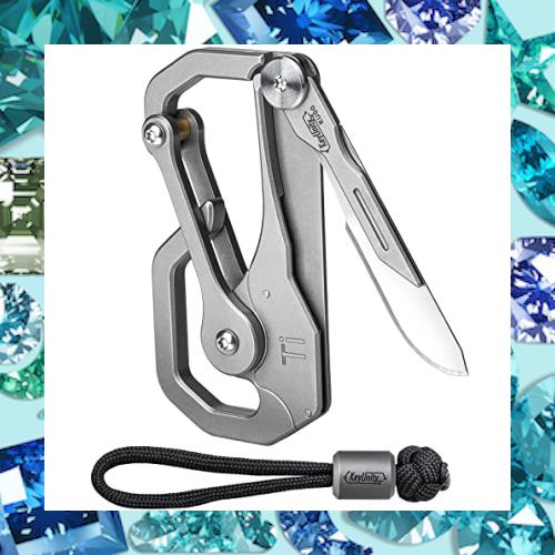 KeyUnity KU00 チタンマルチツール キーホルダー 便利グッズ 多機能カラビナ チタン合金製 アウトドア用 軽量 防錆 edcツール 内蔵折り畳