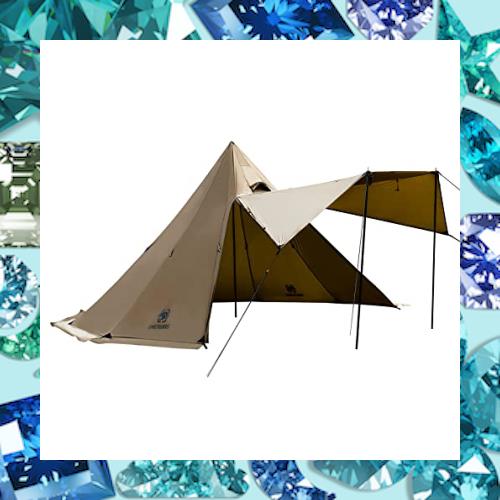 OneTigris Northgaze シルナイロン製 2-4人用ワンポールテント 軽量 防水性 1本ポール付き 簡単設営 スノースカート付き 煙突穴付属 ベン