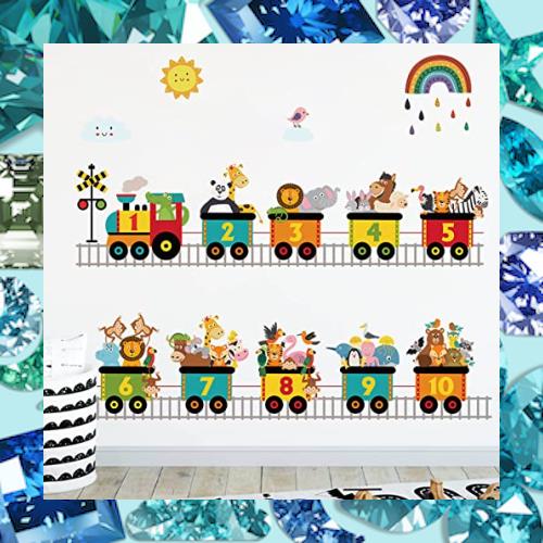Condessacity ウォールステッカー 子供 小さな電車 壁紙シール はがせる 動物 番号 漫画の電車 ウォールすてっかー こども部屋 幼稚園 保の通販はau PAY マーケット ...