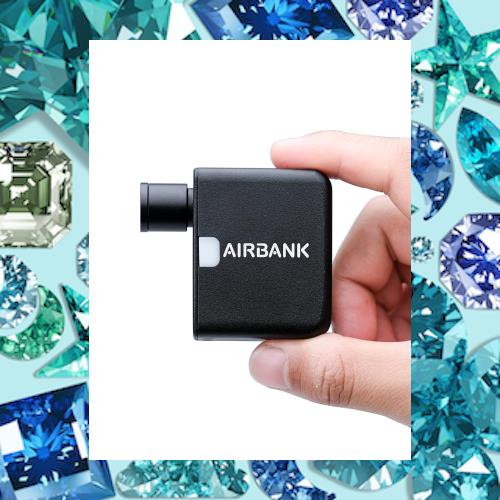 AIRBANK POCKET 自転車 空気入れ 電動ポンプ 95g軽量 小型携帯空気入れ ロードバイク 仏式米式バルブ対応