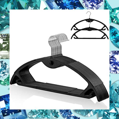 ハンガー かたくずれ防止 10本組 SEWEI 跡がつかないハンガー ハンガー すべらない 洗濯ハンガー はんがー 360度回転フック 連結 ...