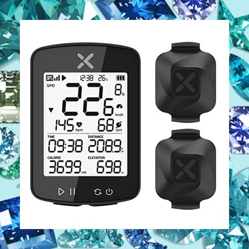 XOSS GPS サイクルコンピュータ スピード ケイデンスセンサーセット ワイヤレス Bluetooth ANT+対応（G+2，Vortex 2pcs）