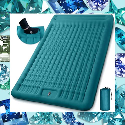GDREAMT ダブル エアーマット キャンプ マット コンパクト 【幅広135cm・厚さ12CM】 エアマット 2人用 枕付き 寝心地よい 厚手 持ち運び